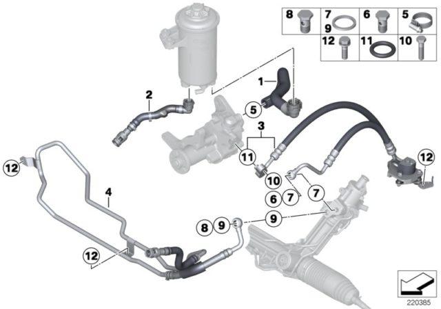 32416793660 BMW ohjaustehostimen putki, X5 E70, X6 E71, N57, OE ...
