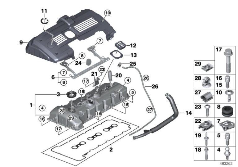 11127575422 suojaputki venttiilikoppaan, puolalle, BMW N52N, N53, N54 ...