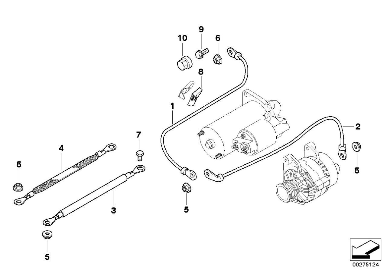 12427551559 maadoituskaapeli BMW 5-Sarjaan E60, E60LCI, E61, E61LCI, 6 ...