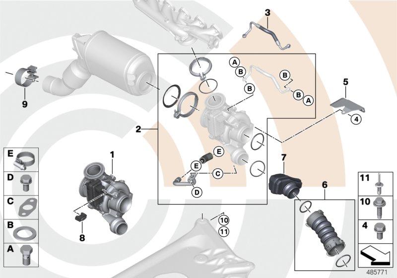 11652457367 turboahtimen asennusarja, BMW N57N, F01, F02, F07, F10, F11 ...