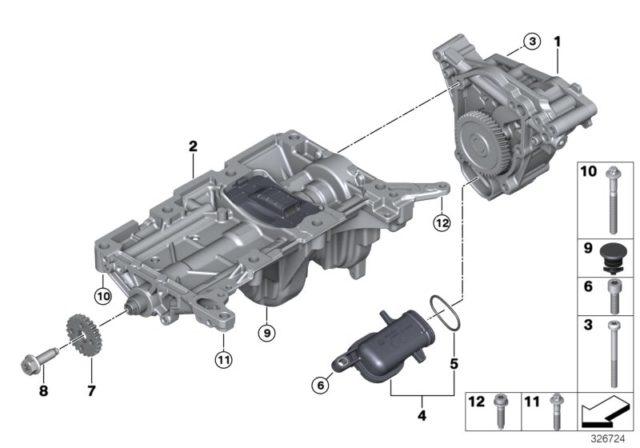 11417603574 öljypumpun imusihti, BMW N20, N26 4wd, X1 E84, F10, F11 ...