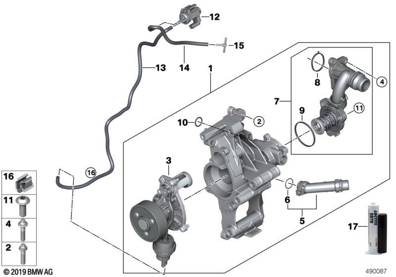 11518591718 vesipumppu BMW B47B, B47D, 2′ G42, 3′ G20, G21, G28, 4′ G22 ...