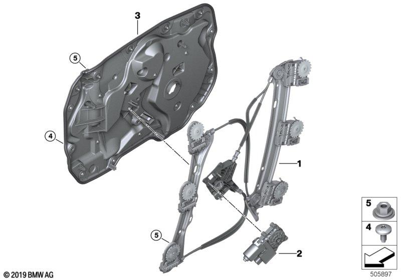 61359854229 BMW lasinnostimen moottori, eteen, vasen, 2′ F44, G42, G87 ...